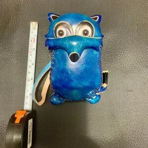 Handmade | Bags | Handmade Blue Leather Fox Coin Purse Cute Animal ...
